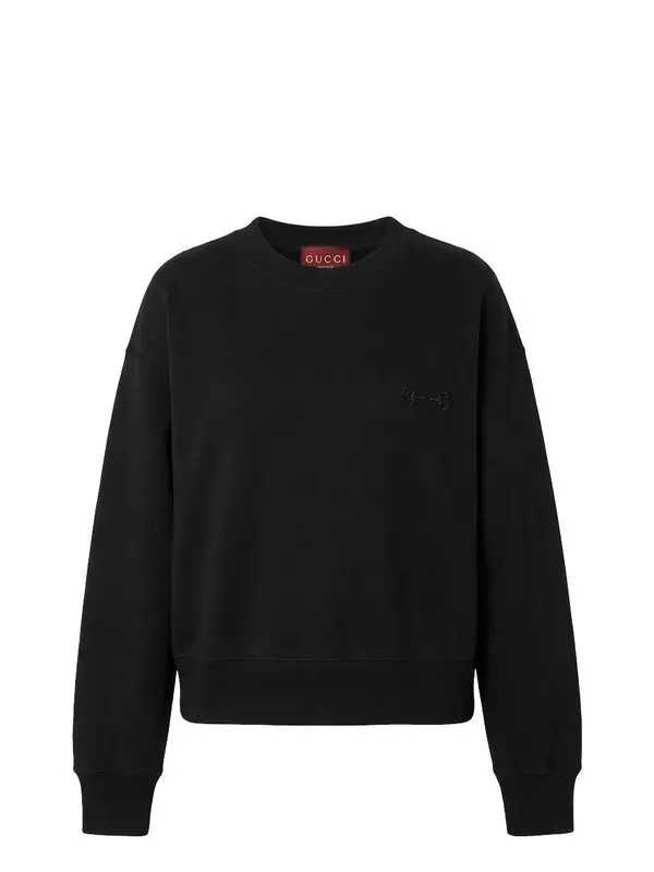 Gucci Embroidered Crewneck Sweatshirt - Black