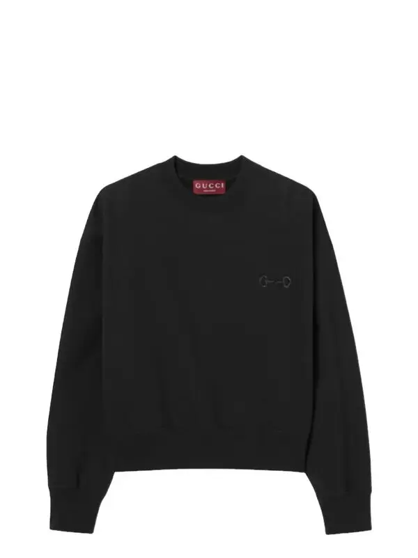 Gucci Horsebit Embroidered Crewneck Sweatshirt - Black