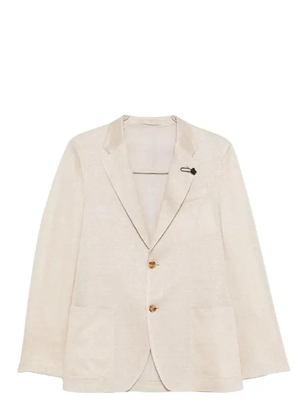 LARDINI Single-breasted Blazer - White