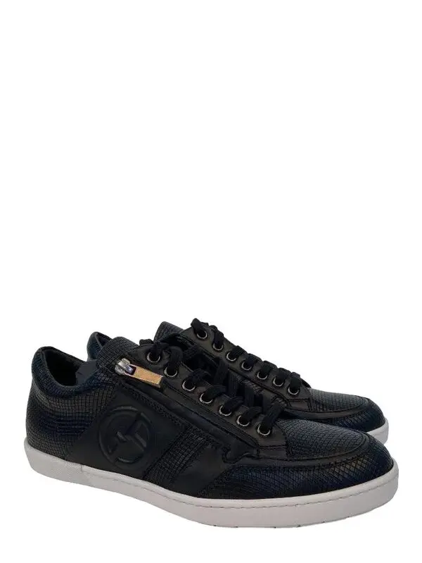 Giorgio Armani Logo Lacing Casual Sneakers - Black