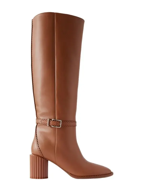 Zimmermann Eddie Lace-up Fan-shaped Knee-high Boots - Brown