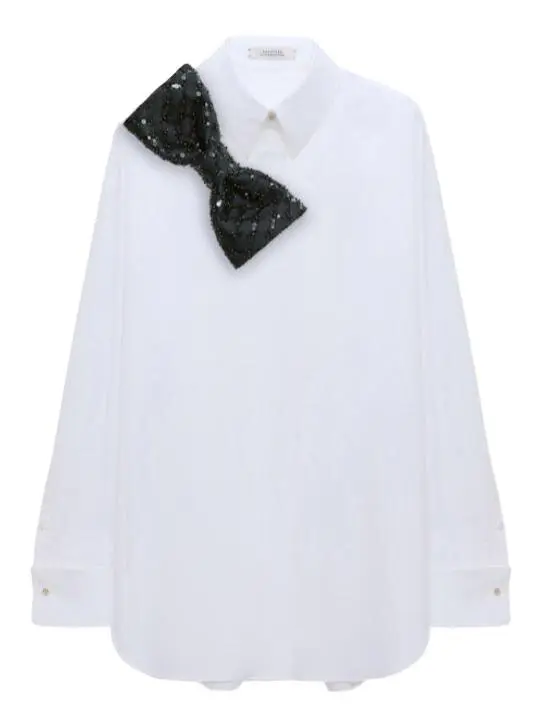 Dorothee Schumacher Oversized Shirt With Bow Detail - White Graphite