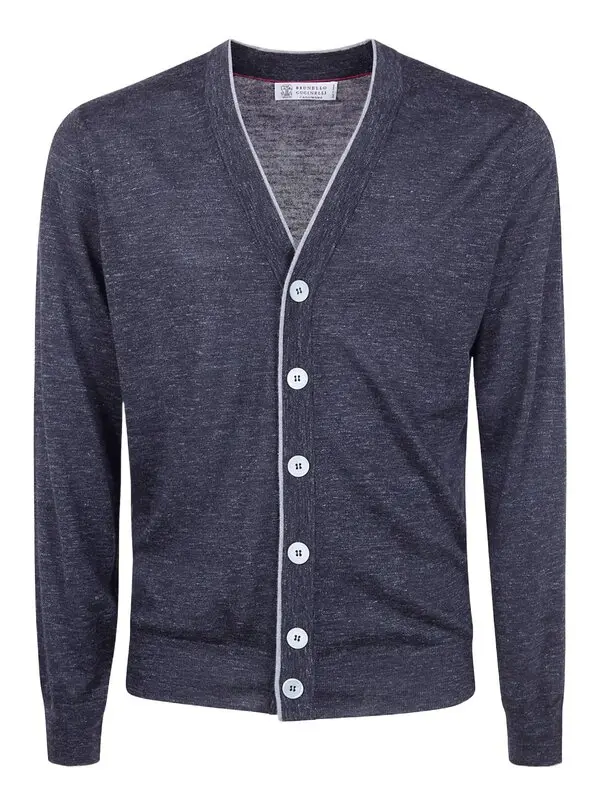 Brunello Cucinelli V-neck Knitted Cardigan - Anthracite Light Grey