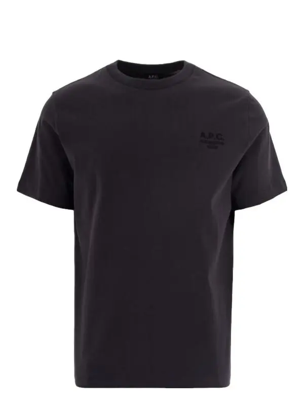 A.p.c. Logo Embroidered Crewneck T-shirt - Black