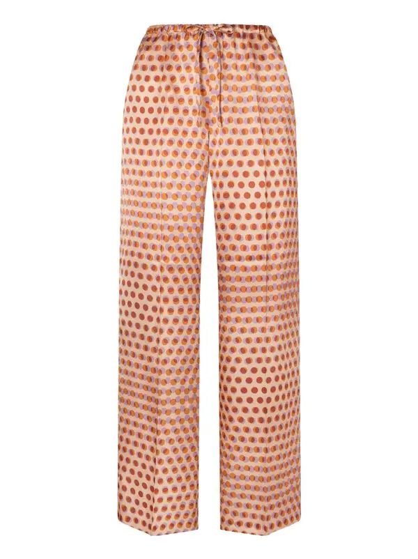 Dries Van Noten Printed Silk Satin Wide-leg Pants - Nude