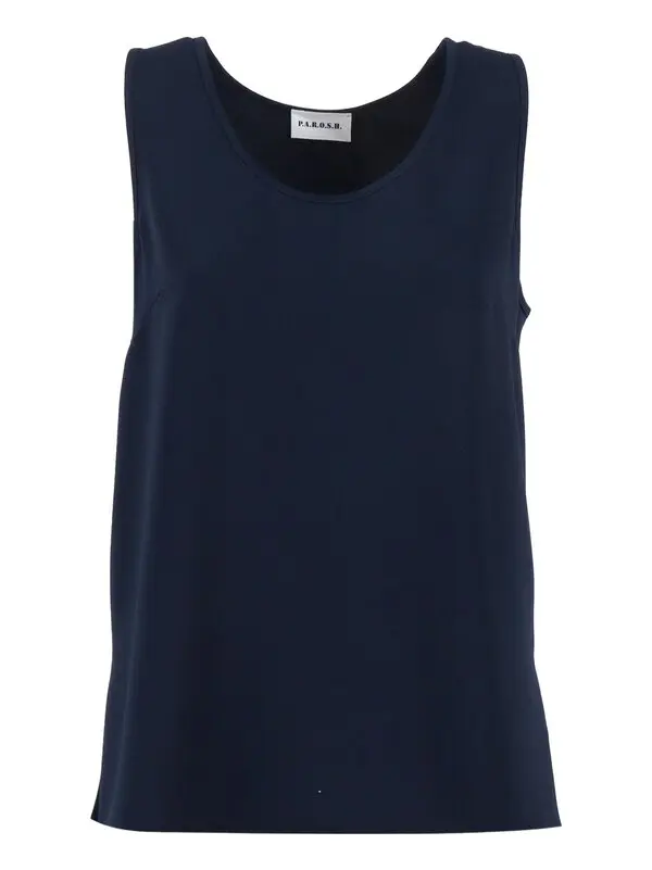 P.a.r.o.s.h Sleeveless Round Neck Top - Blue
