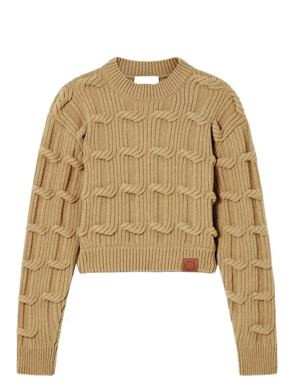 Stella McCartney Falabella Cable-knit Crewneck Jumper - Nude