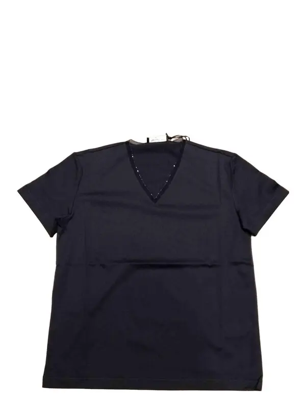 Fabiana Filippi V-neck Short Sleeve T-shirt - Black