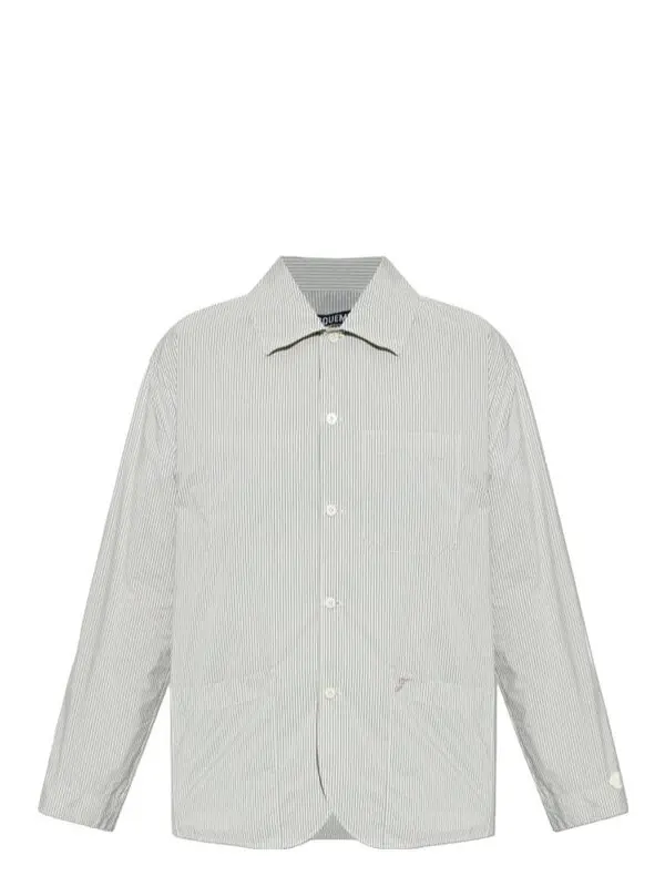 Jacquemus Striped Collared Long-sleeve Jacket - White
