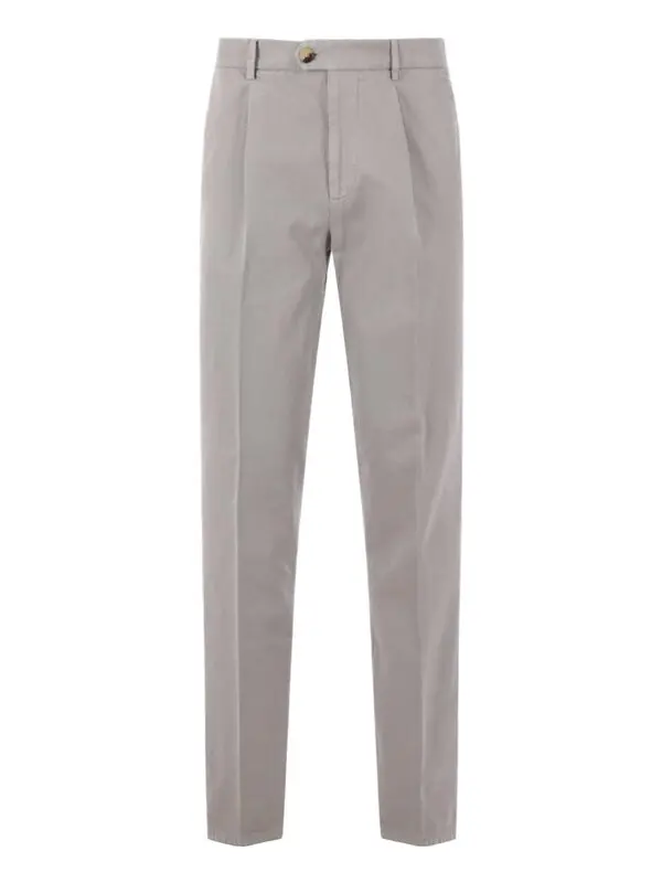 Brunello Cucinelli Leisure-fit Pleated Gabardine Trousers - Gray