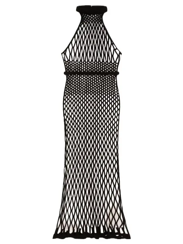 Givenchy Halterneck Sheer Maxi Dress - Black
