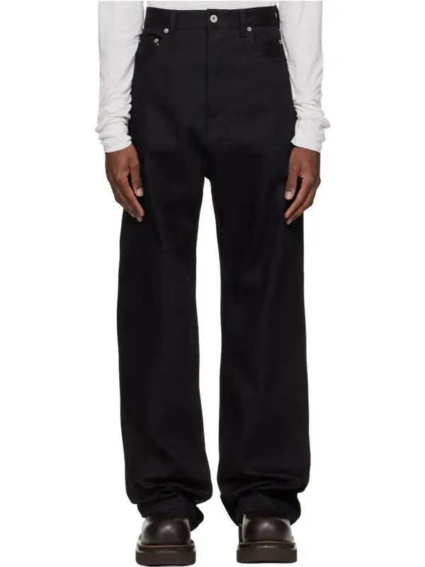 Rick Owens Temple Strobe Straight Leg Jeans - Black