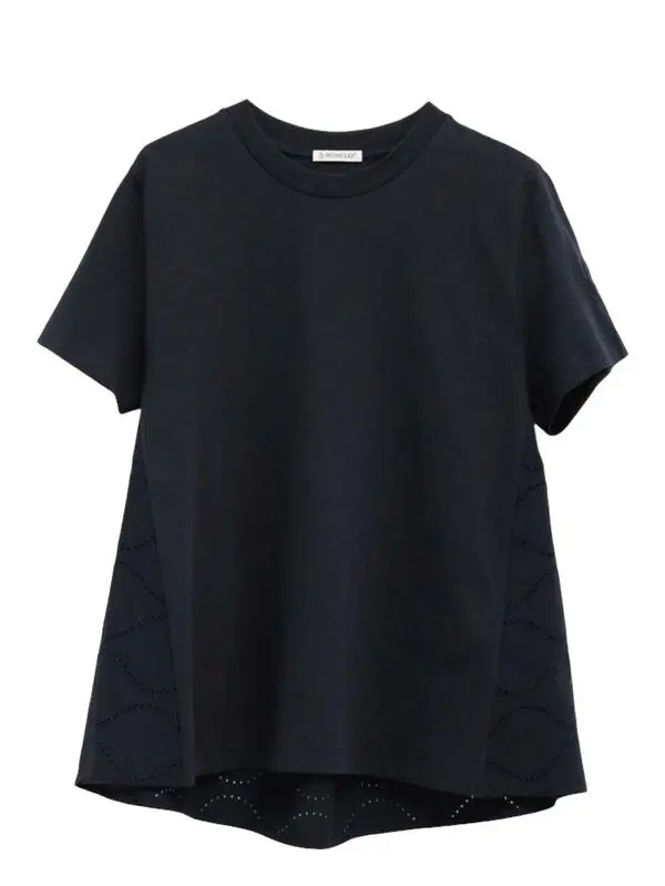 Moncler Round Neck Short-sleeved T-shirt - Midnight Blue