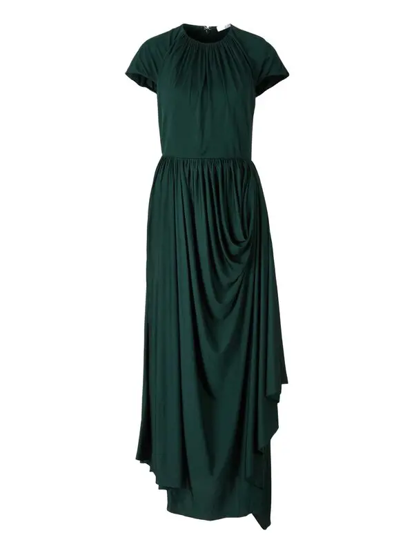Givenchy Asymmetrical Draped Waist Maxi Skirt - Jungle Green