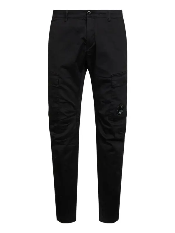 C.P. COMPANY Logo Detail Cargo Casual Pants - Black