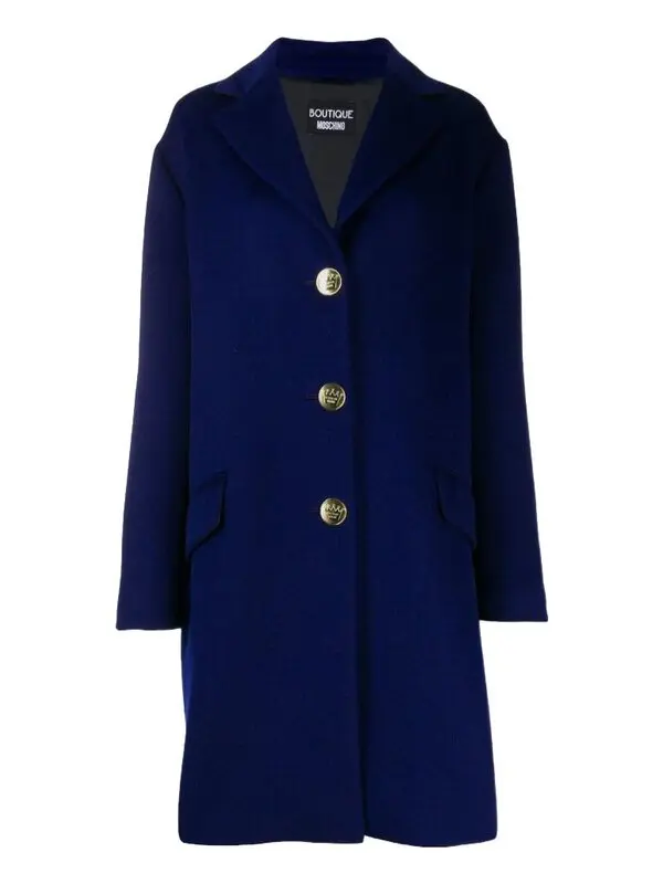 Moschino Single-breasted Coat - Blue
