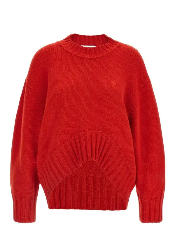 Attico Asymmetrical Hem Knitwear - Red