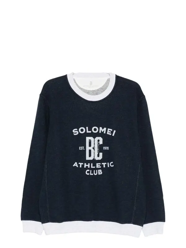 Brunello Cucinelli Graphic Printed Glittered Sweatshirt - Black