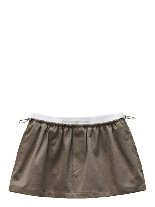 Alexander Wang Double Layer Waist Mini Skirt - Military Green
