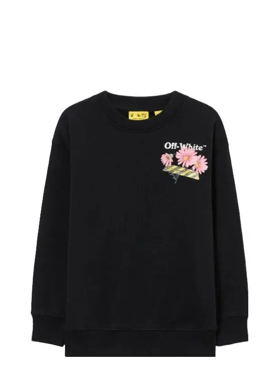 Off-White Daisy Print Crewneck Sweatshirt - Black