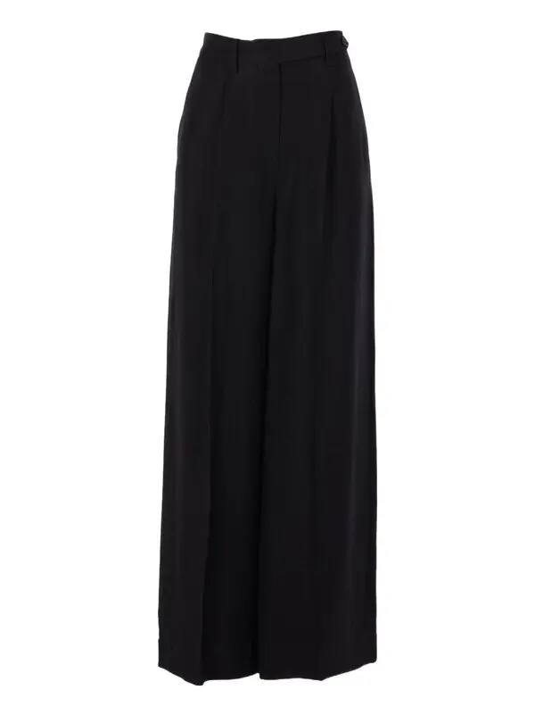 Brunello Cucinelli Wide Leg Pleated Trousers - Black