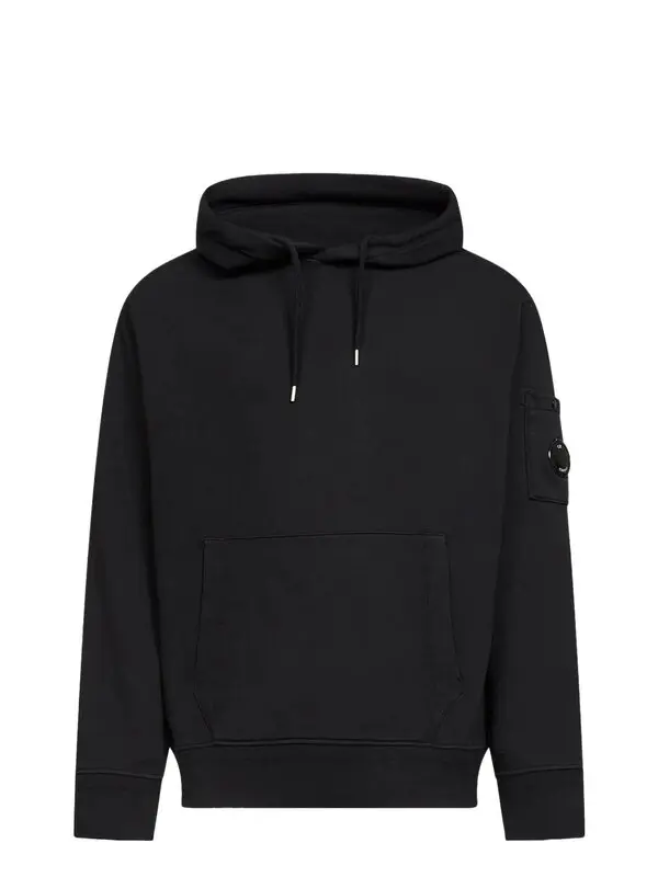 C.P. COMPANY Lens Drawstring Hoodie - Black