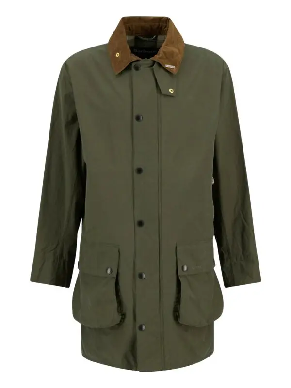 Barbour Corduroy Collar Pocket Coat - Ivy Green
