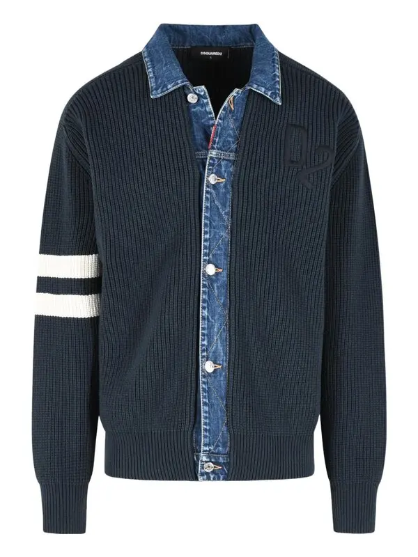 Dsquared2 Long-sleeved Button-up Cardigan - Blue