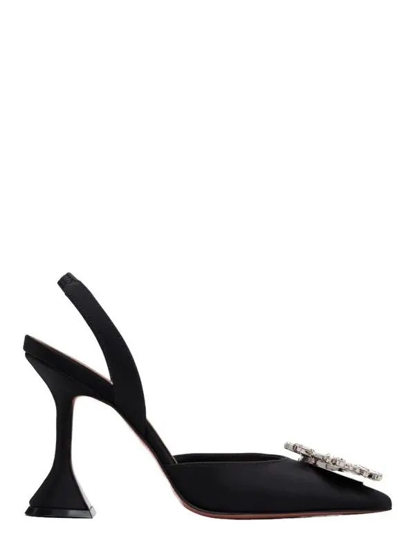 Amina Muaddi Open-toe Embellished High-heeled Sandals - Black