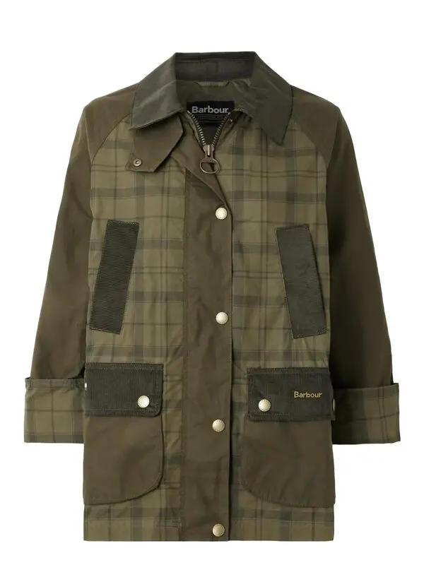 Barbour Beadnell Plaid Jacket With Corduroy Trim - Green