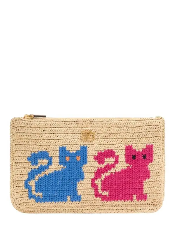 Valentino Garavani Cat Motif Clutch Bag - Nude