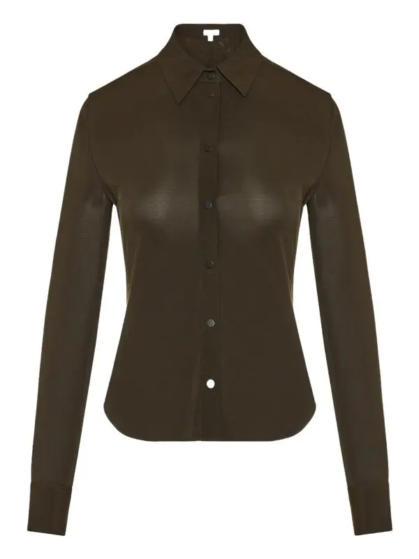 Alaïa Button-up Long Sleeve Shirt - Black