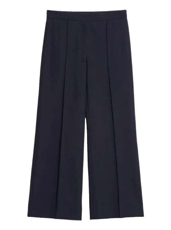 Max Mara Straight Leg Pants With Crimped Details - Black