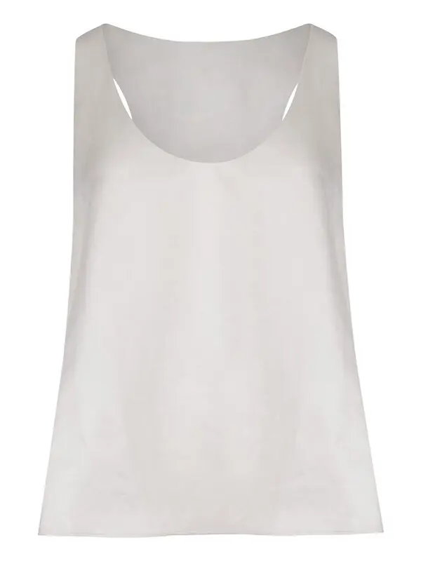 ALYSI Sleeveless Scoop Neck Tank Top - White