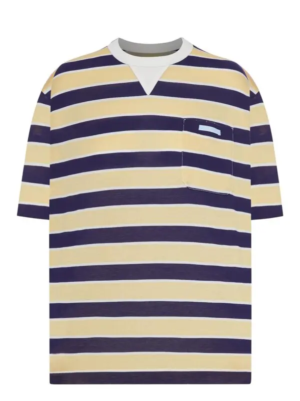 Prada Striped Crewneck T-shirt - Nude