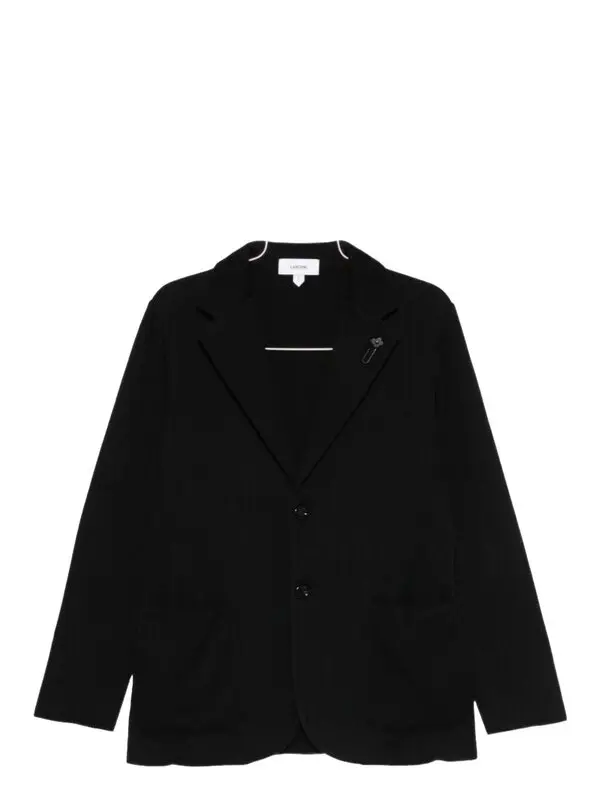 LARDINI Notched Lapel Button-front Jacket - Black