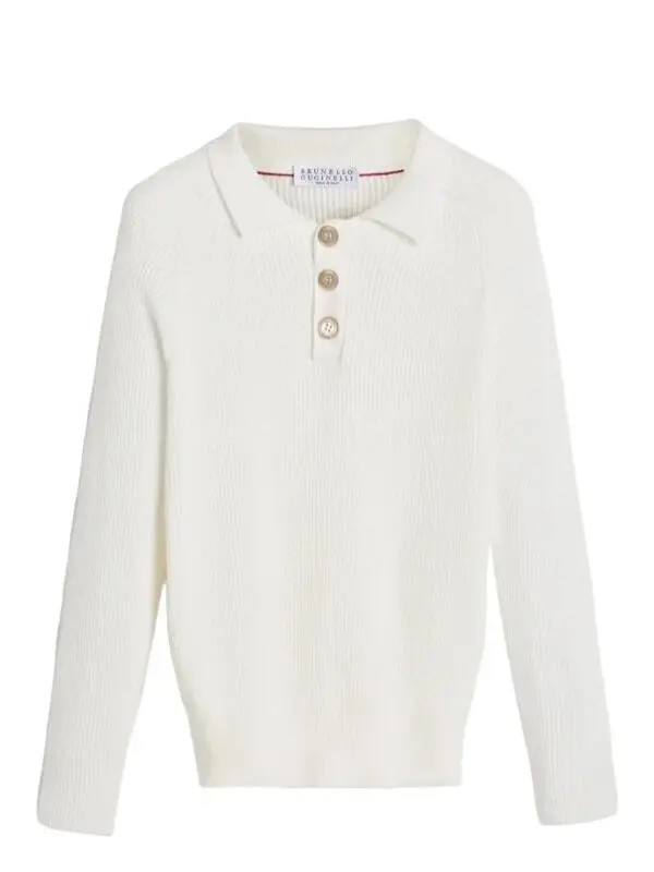 Brunello Cucinelli Knitted Polo Shirt - White