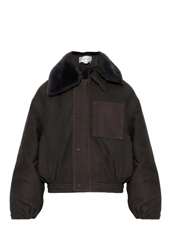Victoria Beckham Fur-collar Pocket Jacket - Black