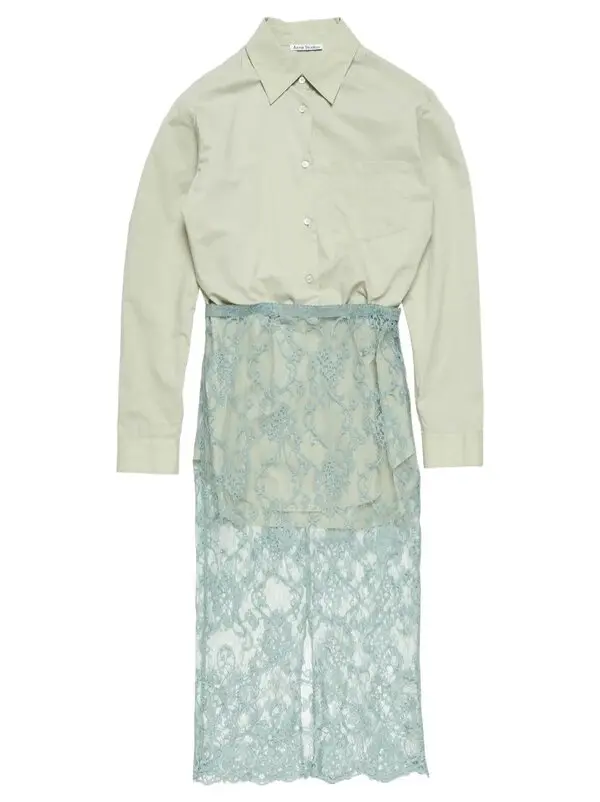 Acne Studios Lace Panel Shirt Dress - No