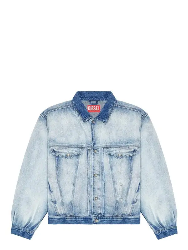 DIESEL® D-denver-fsi1 Cropped Denim Jacket - Light Blue
