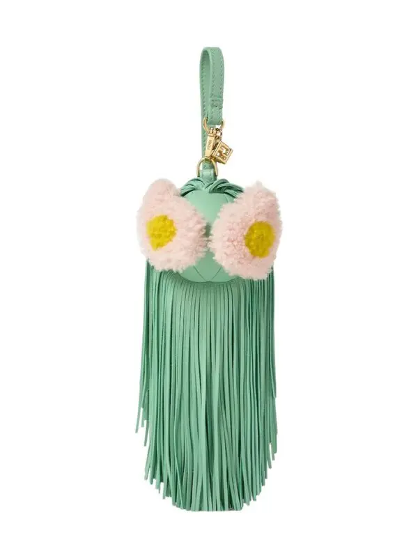 Fendi Fringed Bag Bugs Charm - Green
