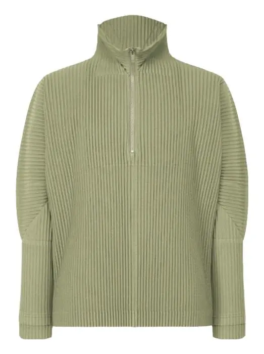 Issey Miyake Pleated Zip Top - Manganese Green