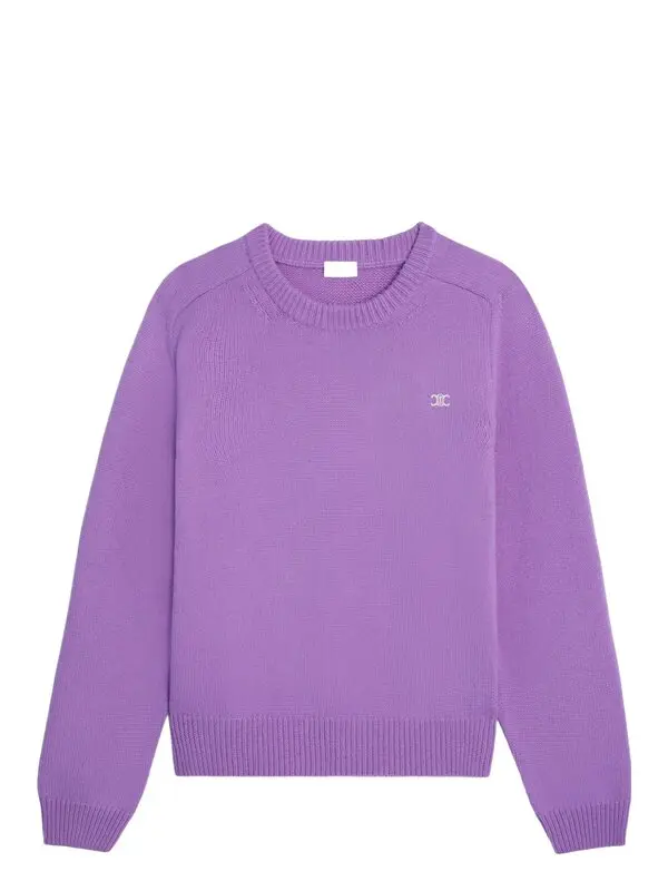 Celine Crewneck Sweater In Wool And Cashmere - Lilac