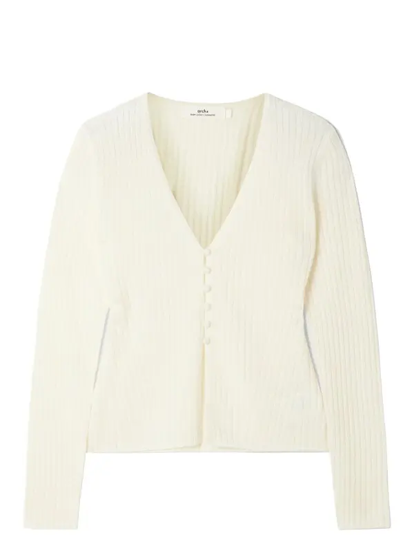 Arch4 Long-sleeved Knitted Cardigan - Ivory