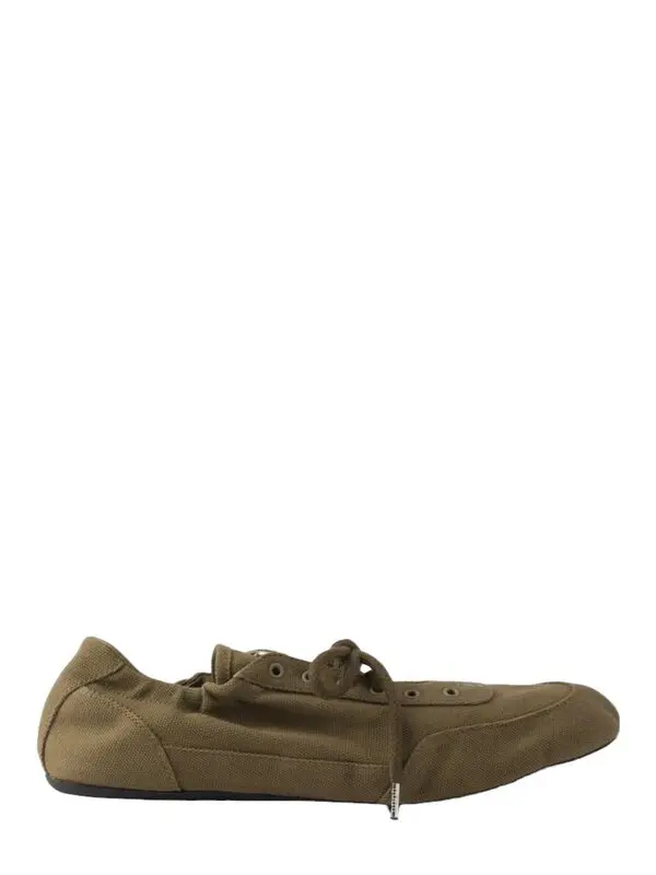 Prada Collapsible Lace-up Sneakers - Military Green
