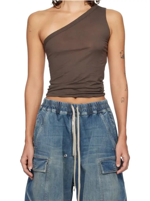 Rick Owens Asymmetrical One-shoulder Vest - Dark Gray