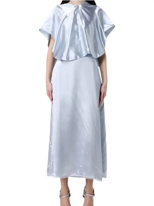 Fabiana Filippi Strappy Dress With Detachable Cape - Gray