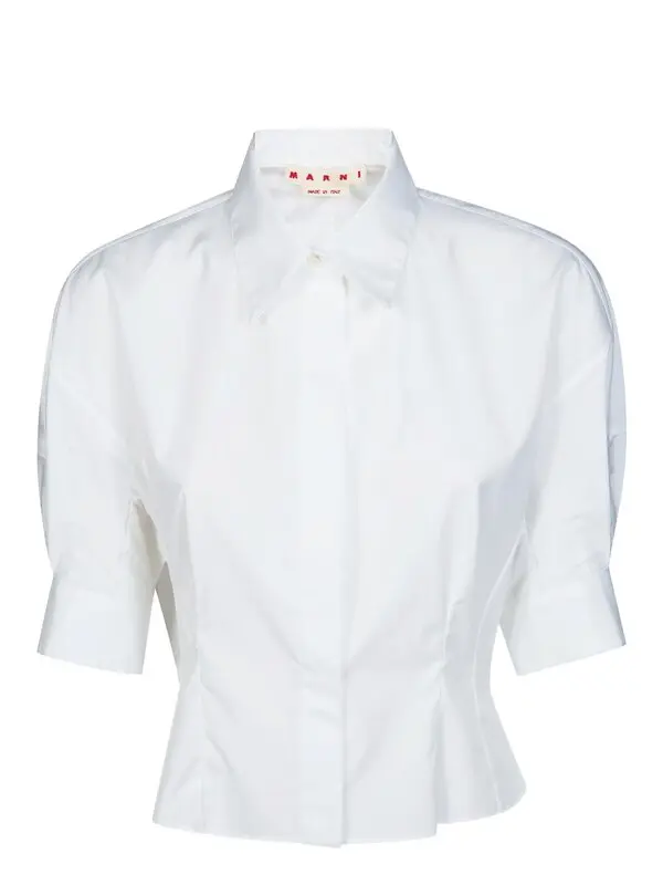 Marni Short Sleeve Pleated Shirt - White
