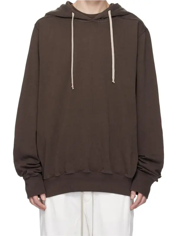 Rick Owens Temple Oversized Long-sleeve Hoodie - Dark Gray