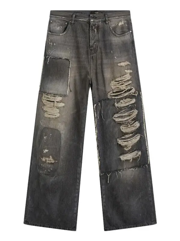 Amiri Distressed Baggy Jeans - Gray
